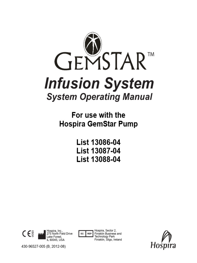 Hospira Gemstar - Series Infusion Pump | PDF | Intravenous Therapy ...
