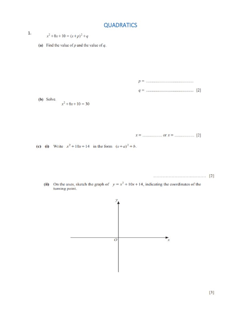 QUADRATICS | PDF