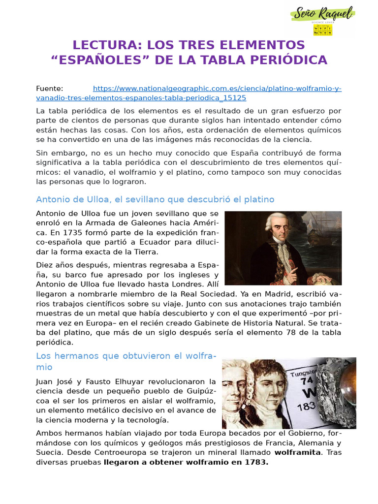 Tres elementos químicos españoles | PDF