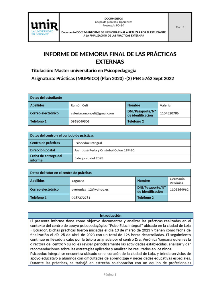 Borrador 1 Prácticas | PDF | Enseñando | Aprendizaje