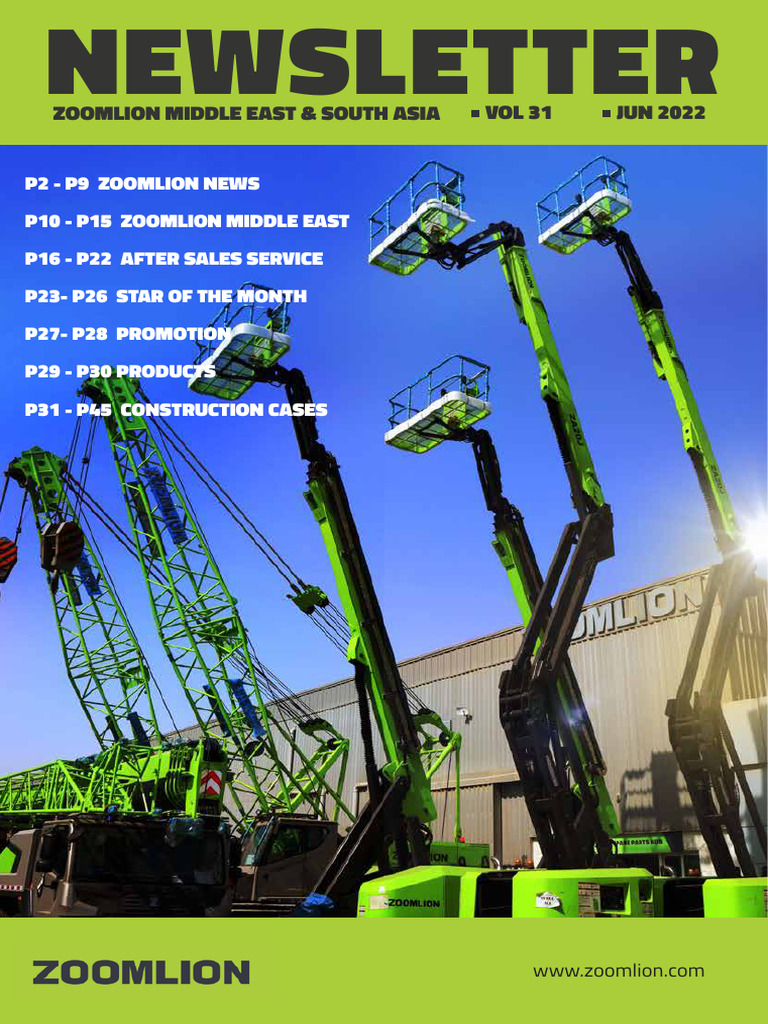 Zoomlion Newsletter June 2022 | PDF | Crane (Machine)