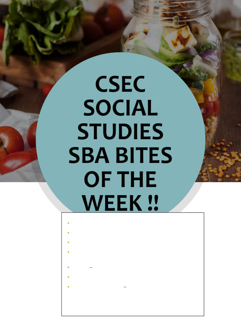 Csec Social Studies Sba Bites of The Week | PDF