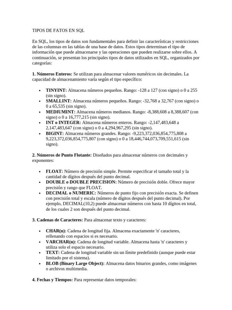Tipos de Fatos en SQL Uri | PDF | Informática | Programación de computadoras