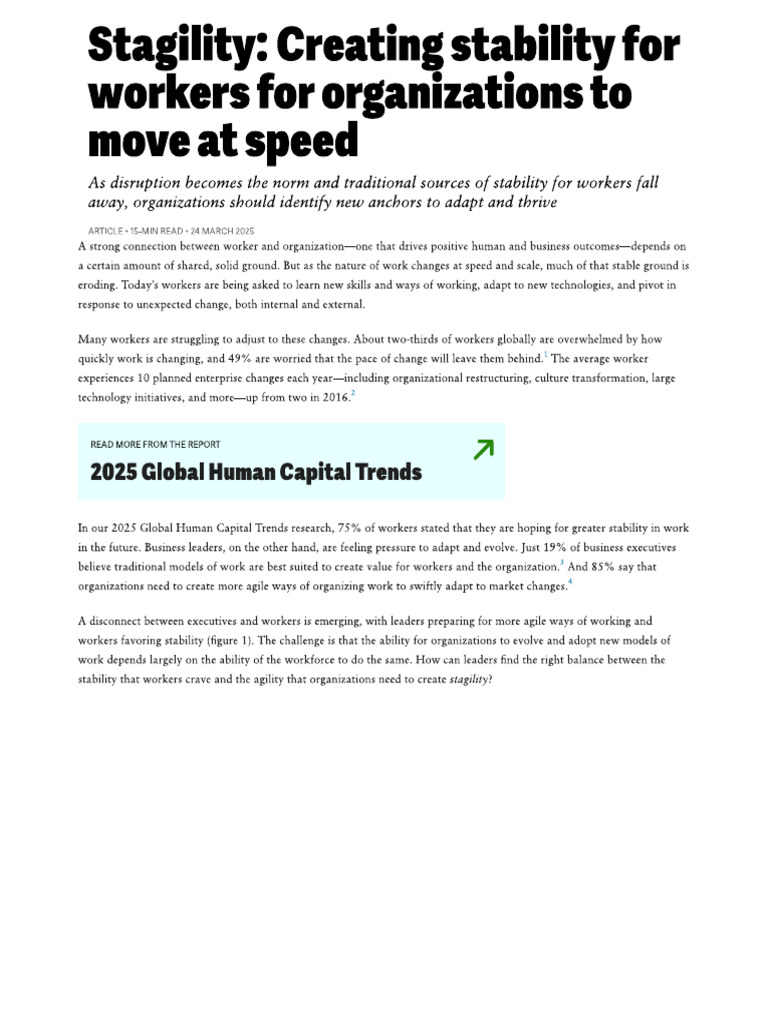 Stagility - Creating Stability For Workers For Organizations To Move at ...