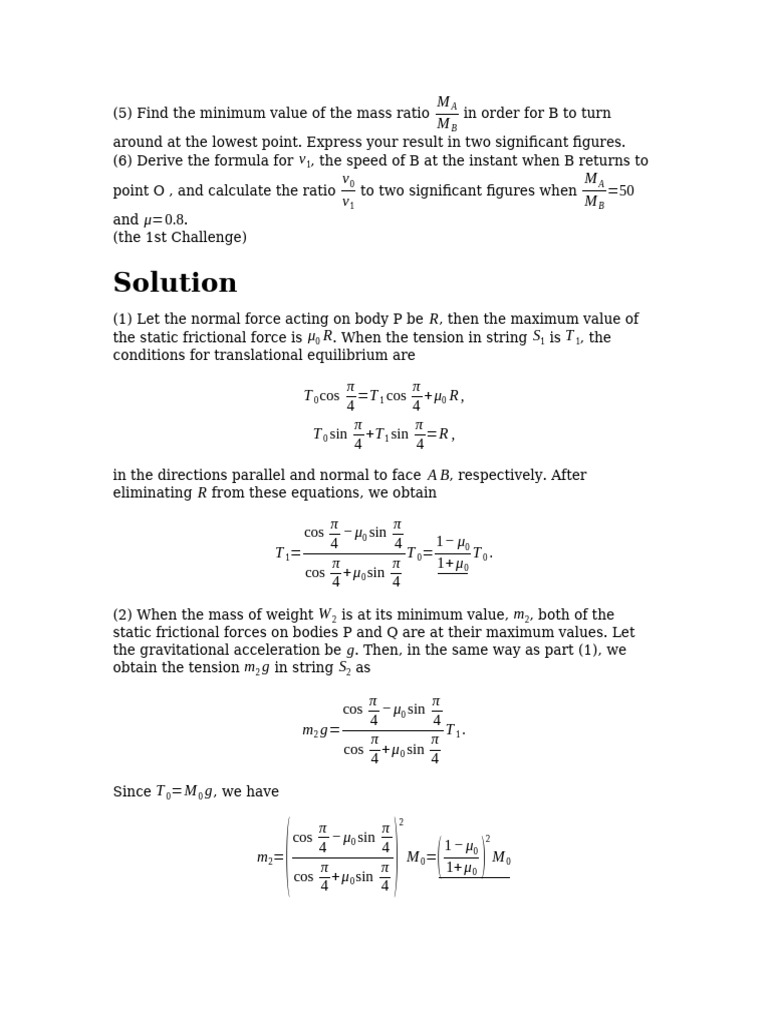 Đáp Án Bài 1 | PDF | Tension (Physics) | Force