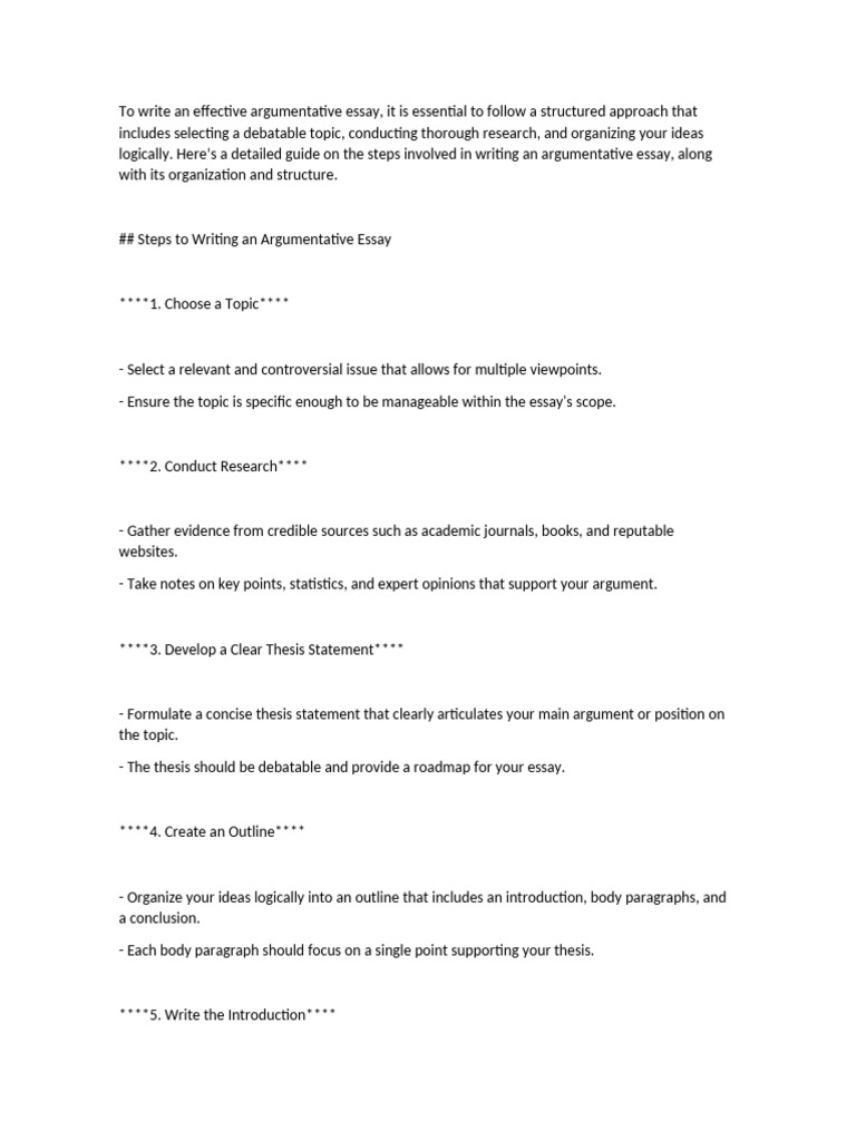 To Write An Effective Argumentative Essay | PDF | Essays | Argument