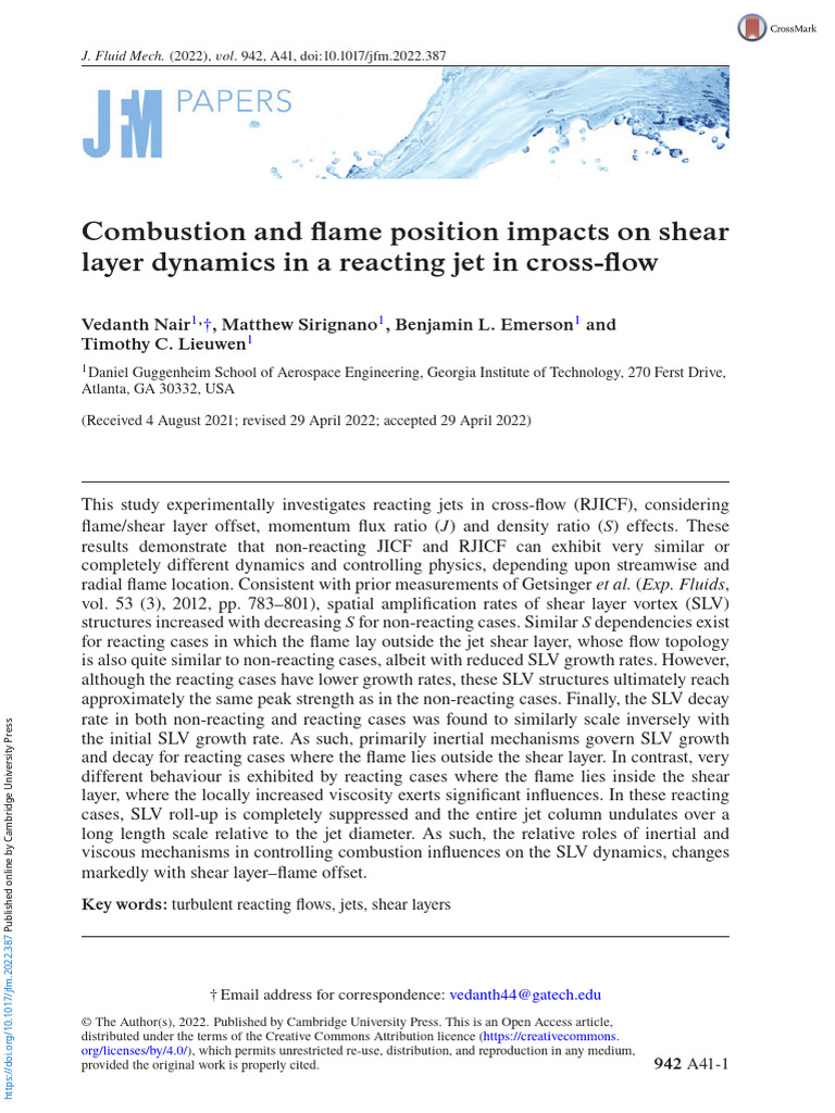 Combustion and Flame Position Impacts On Shear Layer Dynamics in A ...