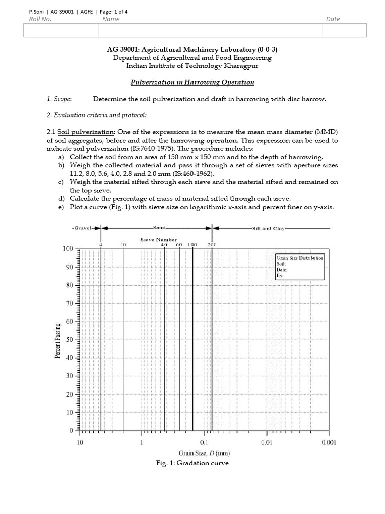 Measuring Soil Pulverization in Harrowing | PDF