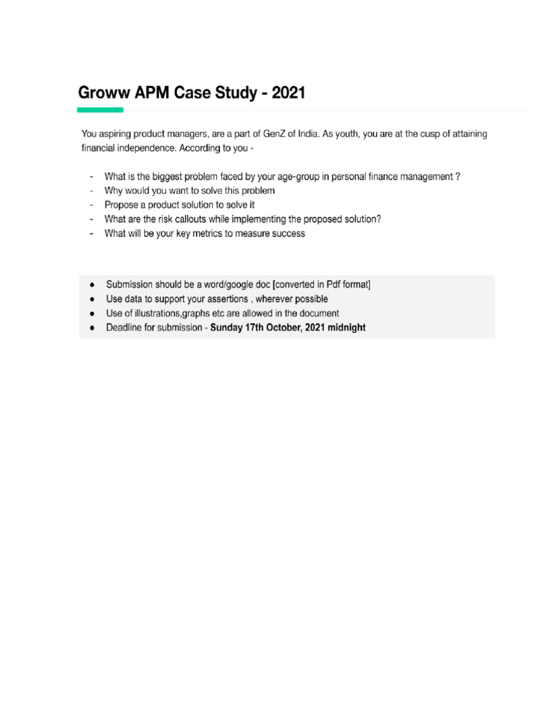 Groww 2021 Case Study | PDF