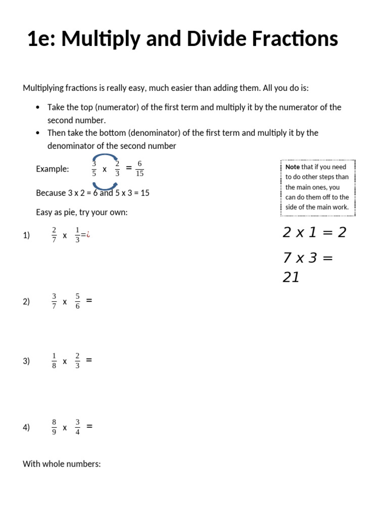 2c Multiply and Divide Fractions | PDF | Lexicology | Mathematical Concepts