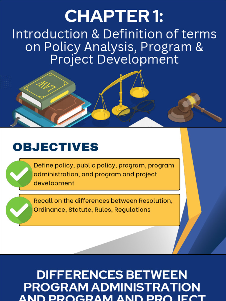 Chapter 1 Introduction and Definition of Terms On Policy Analysis ...