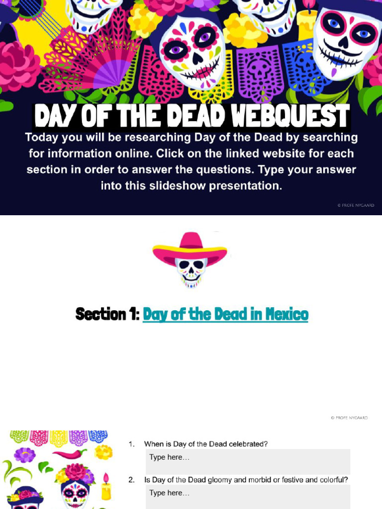 (Template) Day of The Dead WebQuest Digital | PDF