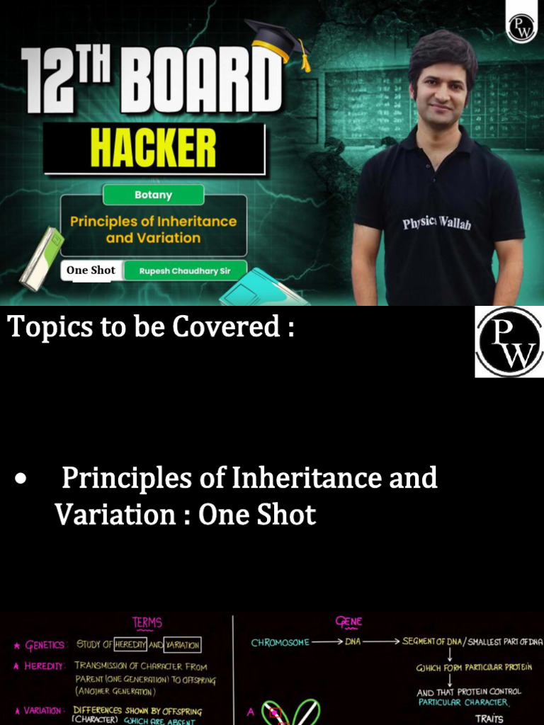 Principles of Inheritance and Variation - Class Notes - 12th Hacker ...