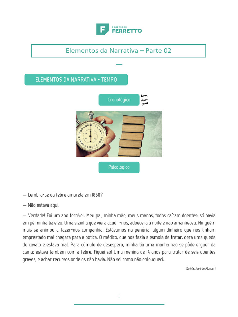 Elementos da Narrativa na Literatura Brasileira | PDF | Narrativa