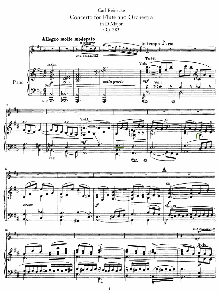 Flute Concerto, Op.283 (Reinecke, Carl) | PDF