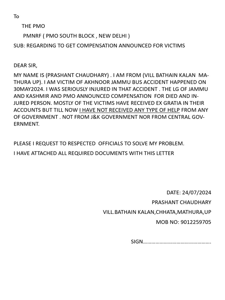 Letter For Pmo PMNRF | PDF