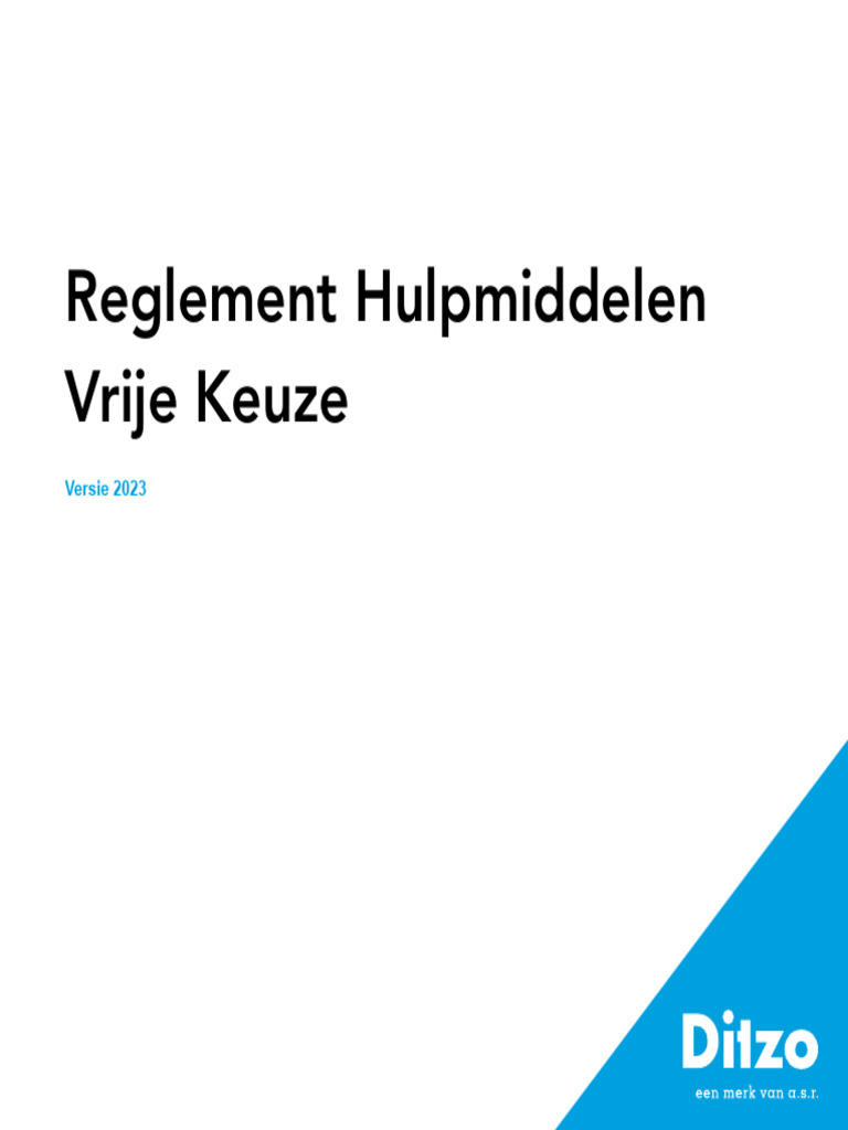 57391_1122 ditzo reglement hulpmiddelen vrije keuze 2023 | PDF
