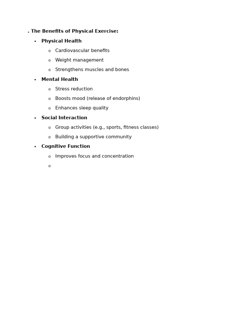 Benefits of Physical Exercise Explained | PDF