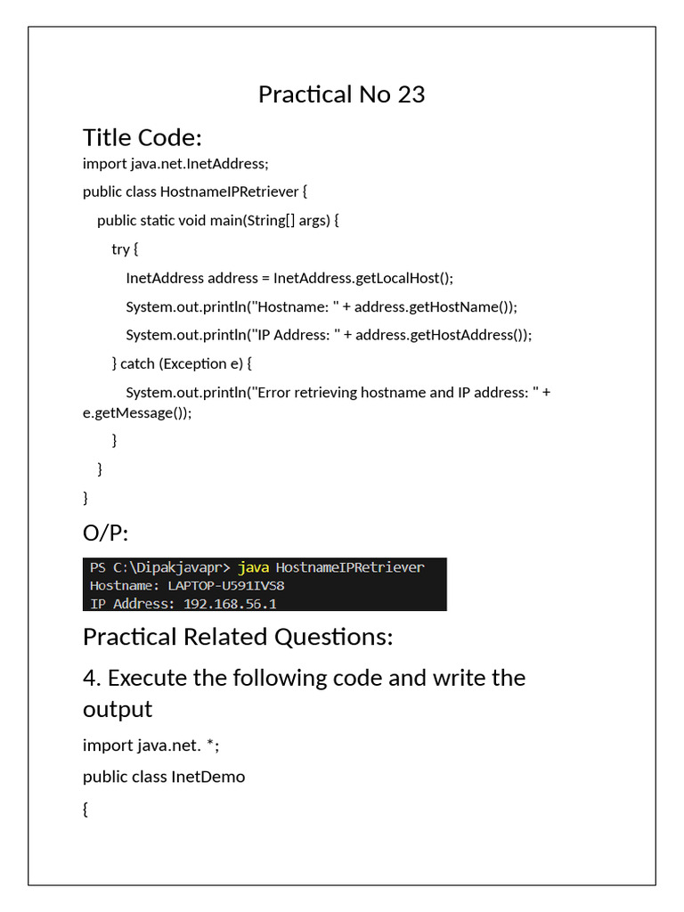 java Practical No 23 | PDF