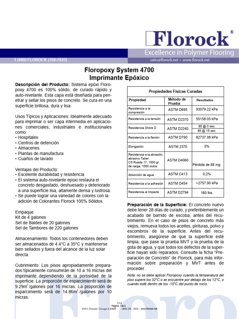 Floropoxy-4700 ES | PDF | Ácido | Hormigón