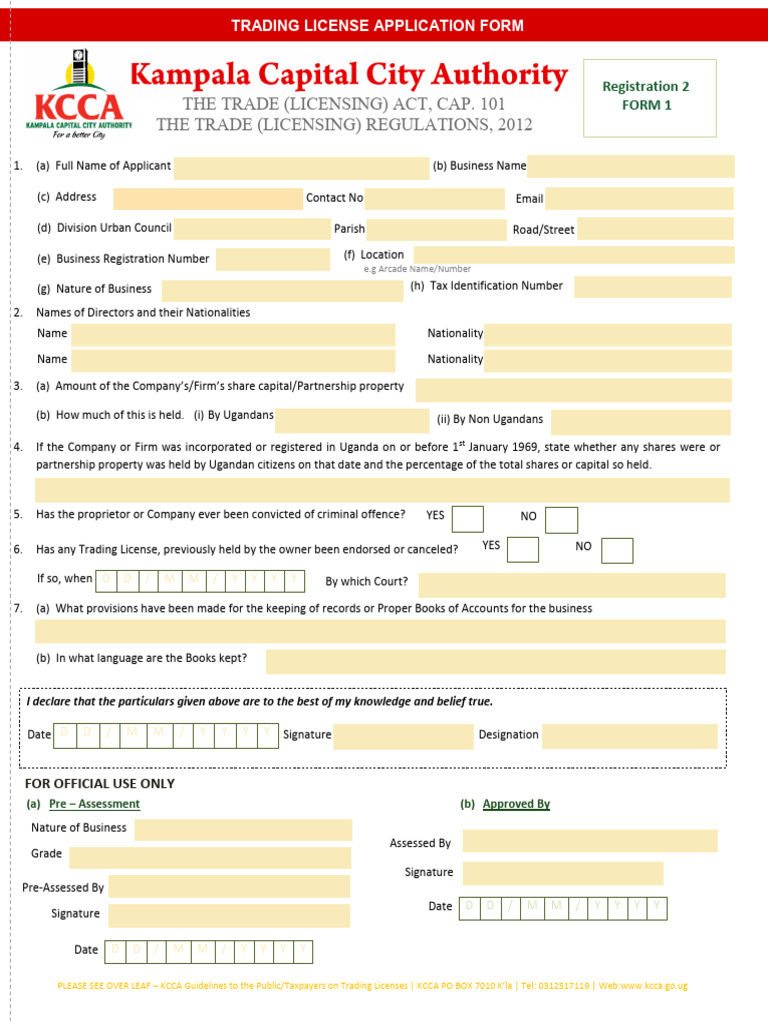 Trading - Licence Application Form | PDF | Business | Common Law