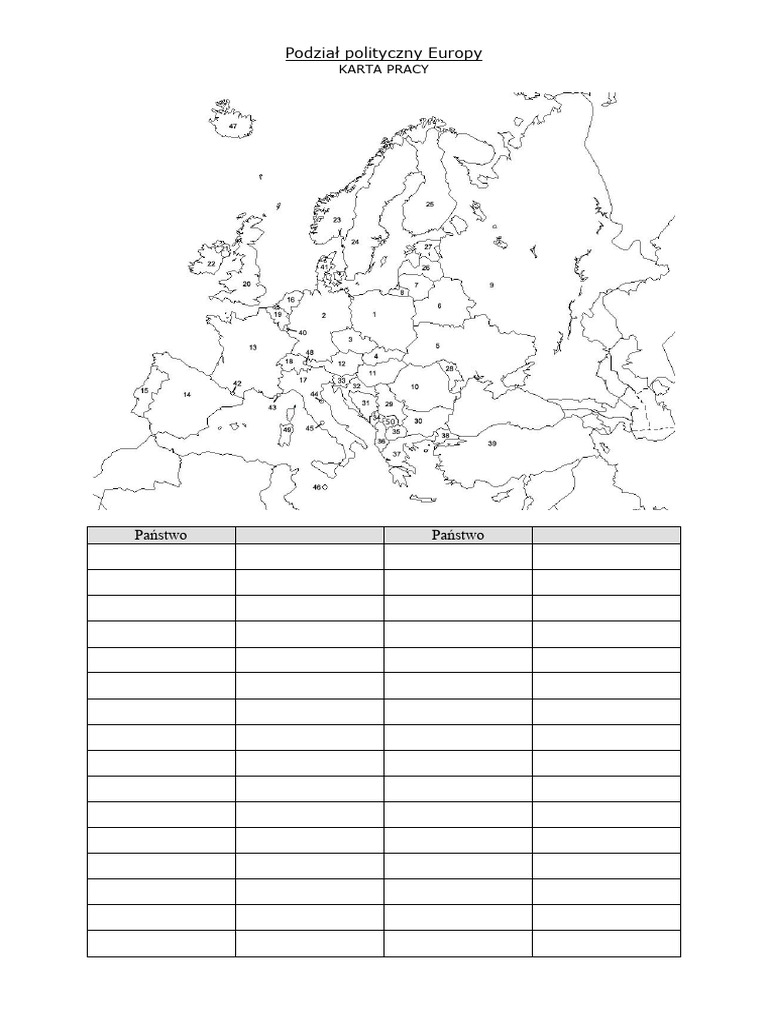 13 - Paå Stwa Europy - Karta Pracy | PDF