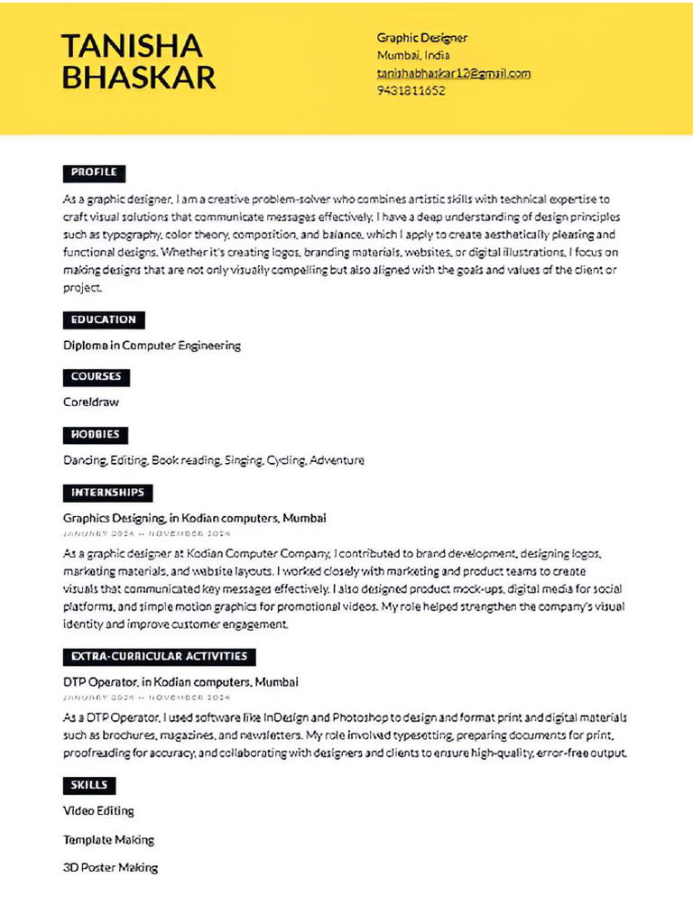 Tanisha Resume | PDF