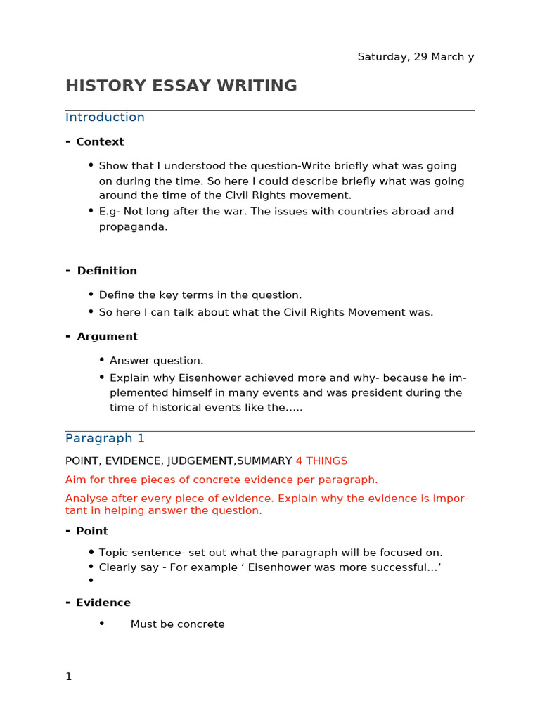 Writing an Effective History Essay | PDF