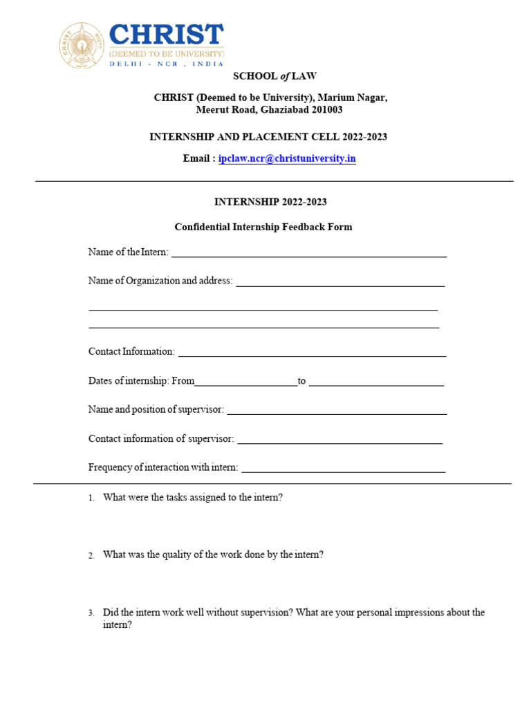 Feedback form | PDF