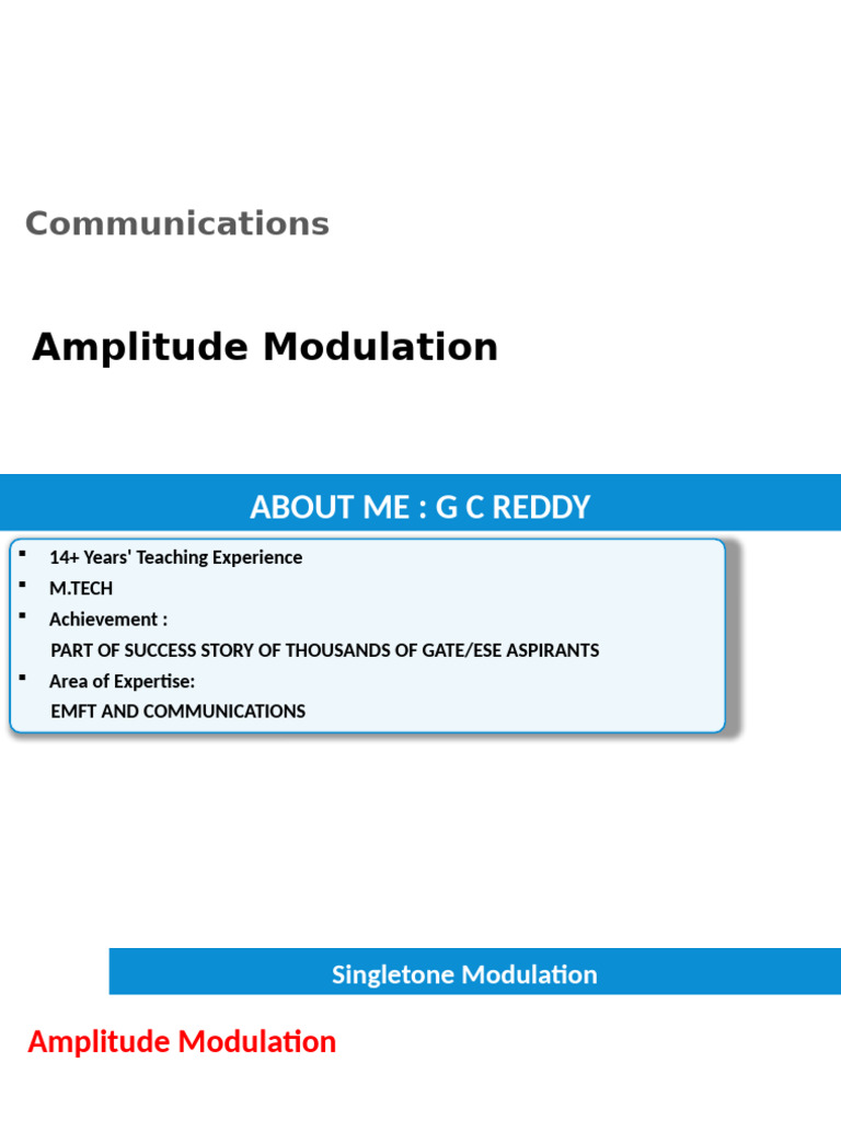 2.amplitude Modulation | PDF | Modulation | Radio