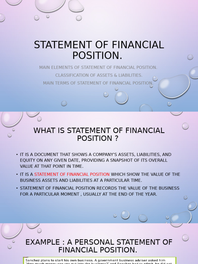 Understanding Statement of Financial Position | PDF | Balance Sheet ...
