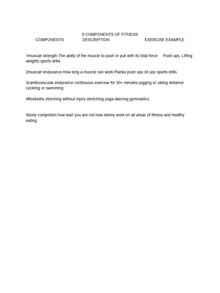 Fitness Component | PDF