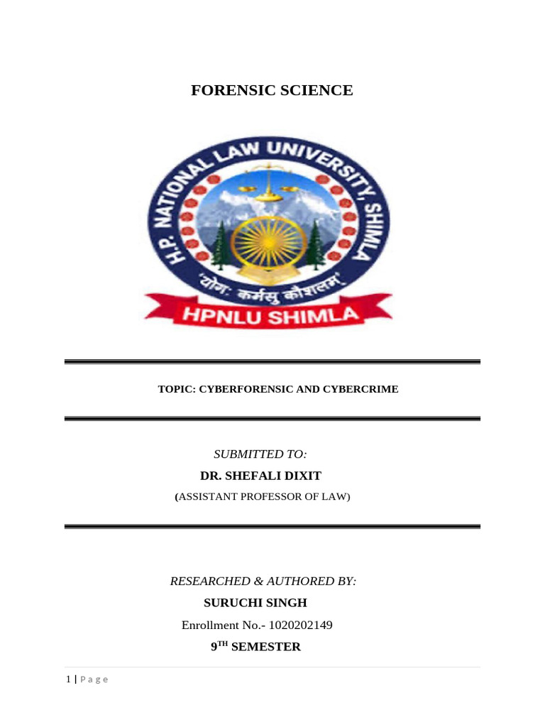 Forensic Science Assignment | PDF | Cybercrime | Computer Forensics
