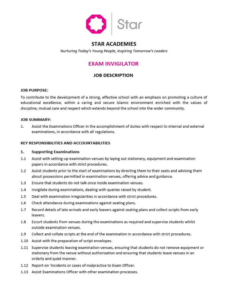 JDPS - Exam Invigilator | PDF | Business