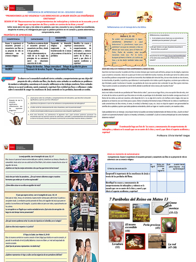 Sesión N°04 - 2do Mnu - 4 Eda-2023 | PDF | Moralidad | Fe