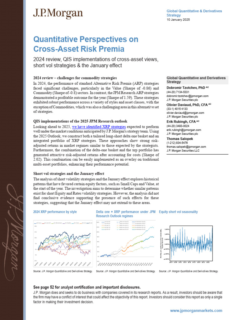 JPM - Quantitative Perspectives On Cross-Asset Risk Premia-20250110 ...