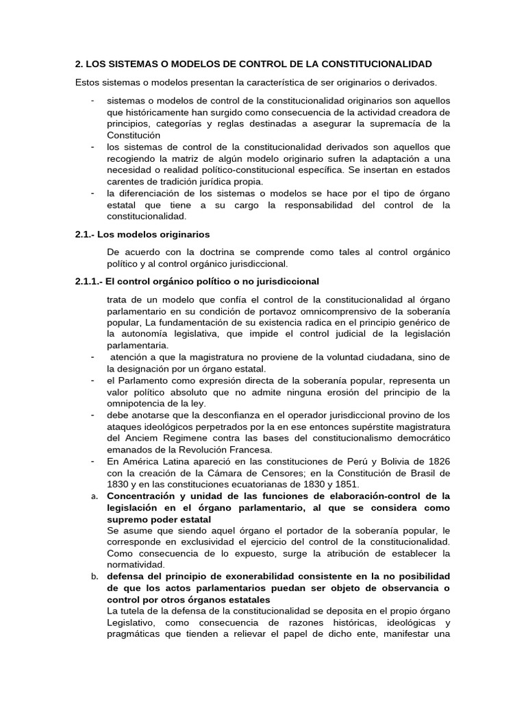 Modelos de Control de Constitucionalidad | PDF | Constitución | Soberanía
