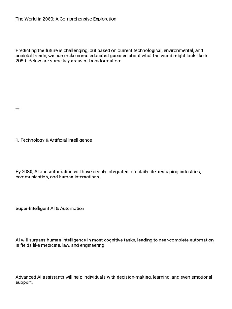 World in 2080 | PDF | Artificial Intelligence | Intelligence (AI ...