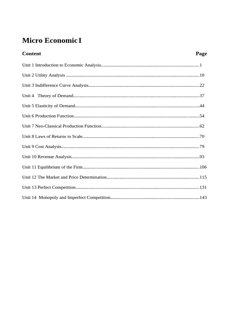 Micro Economices I | PDF | Utility | Microeconomics