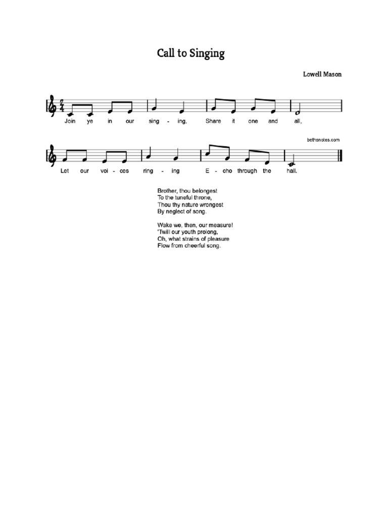 Call To Singing | PDF