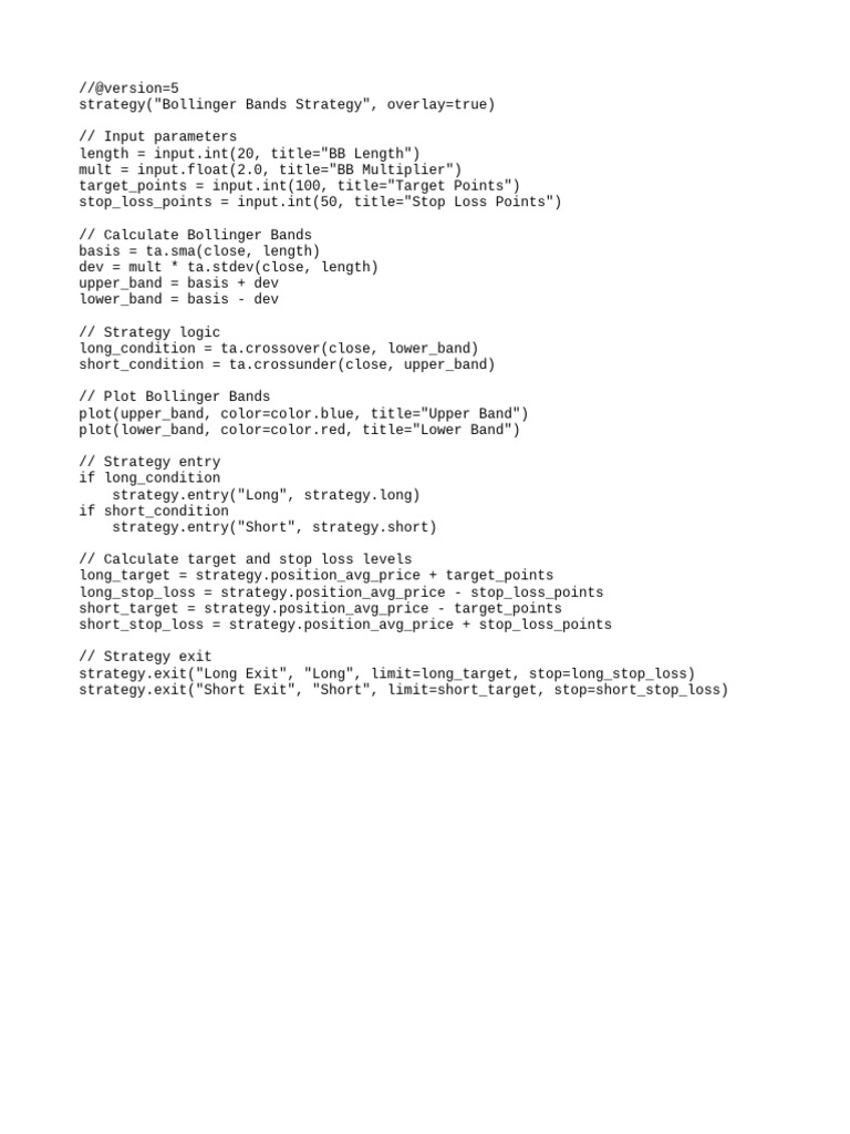 Bollinger Band Startegy | PDF