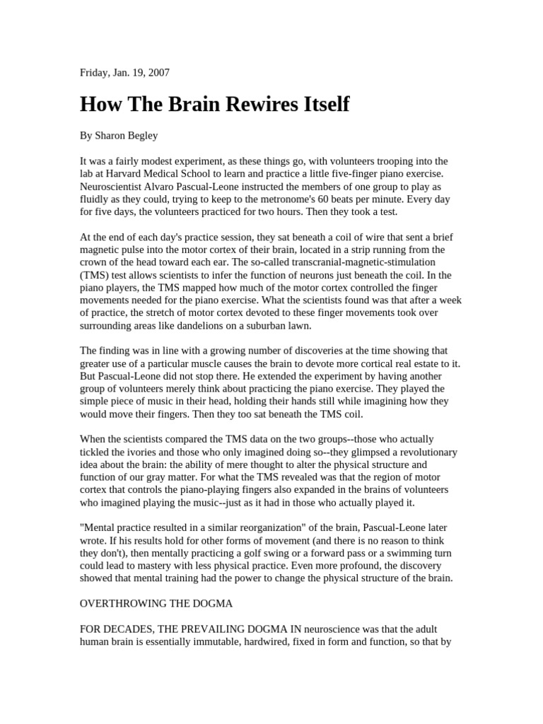 Brain Rewiring Through Neuroplasticity | PDF | Obsessive–Compulsive ...