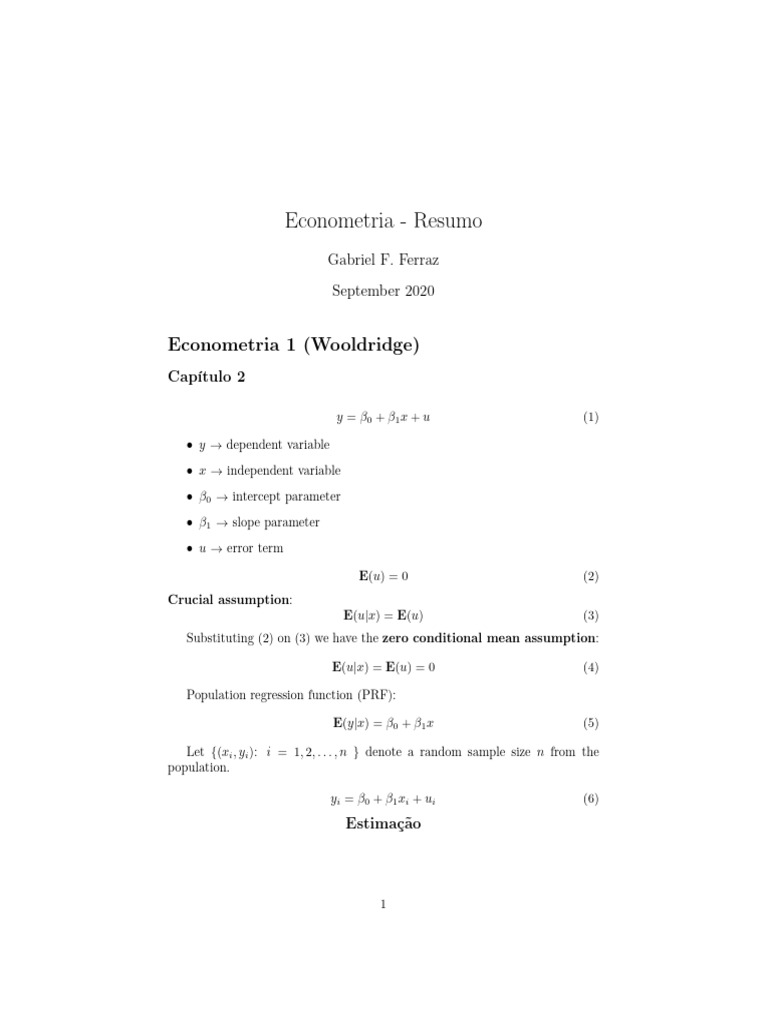 Econometria - Resumo-10 (953198631) | PDF