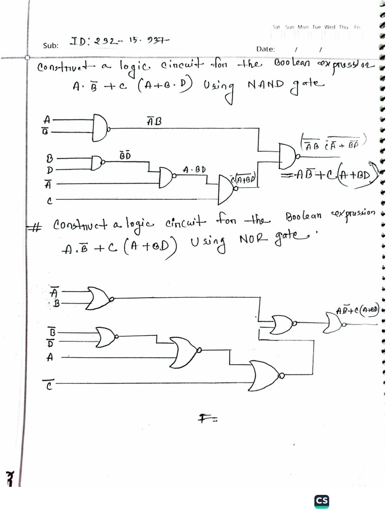 Task on universal logic gate _ID-232-15-937 | PDF