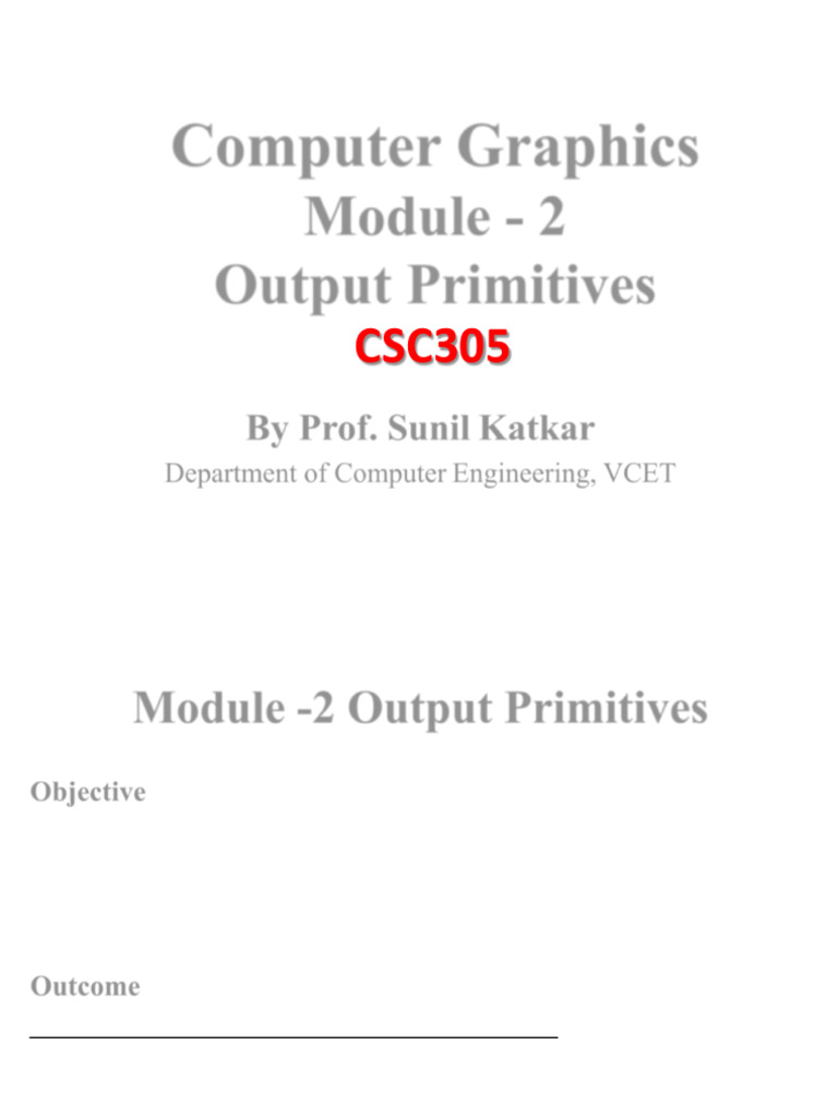 CG Class Notes Module-2 Upto Ellipse | PDF | Computer Graphics ...