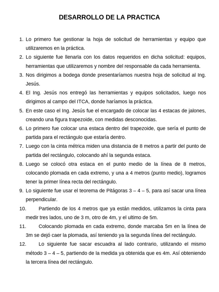 Desarrollo de La Practica, Parcial | PDF | Rectángulo | Perpendicular