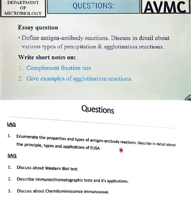 Antigen Antibody Reaction Questions | PDF