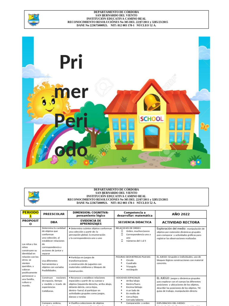 Educación Preescolar en Córdoba: Aprendizajes Clave | PDF | Educación ...