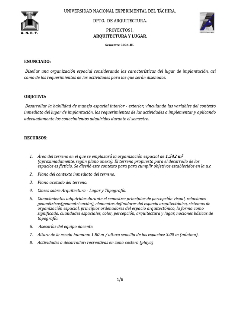 INSTRUCTIVO EJERCICIO No 8 Arquitectura y Lugar 2024-III Version Final | PDF | Diseño