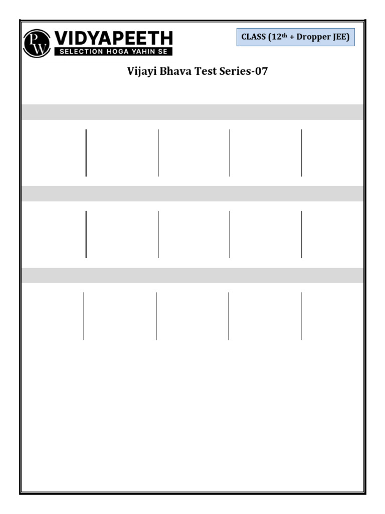 Vijayi_Bhava_Test_Series_07_Dropper_JEE_Final_Anskey_29_03_2025 | PDF